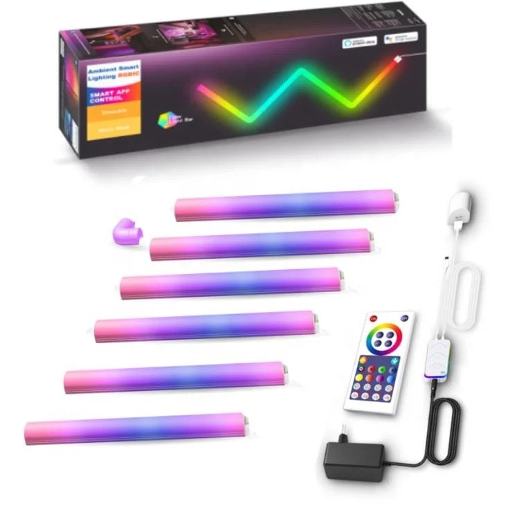 Líneas Barras Luz Led Rgb 6 Und Pared Set Gamer Wifi Alexa ...